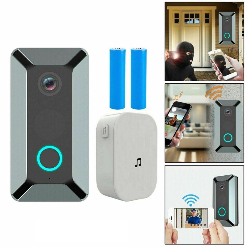 Smart WiFi Doorbell Wireless IR Video Camera Intercom Doorbell Chime ...