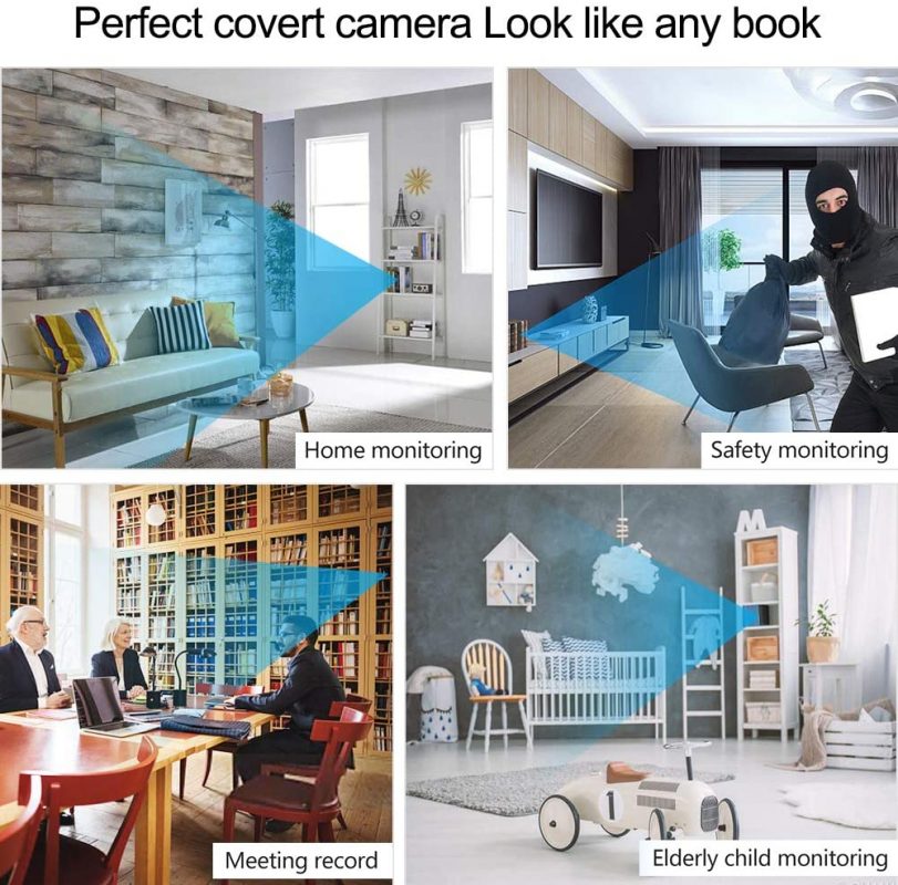 Hidden Camera Book 1080P DVR Covert Nanny IR Cam Video Recorder Book ...